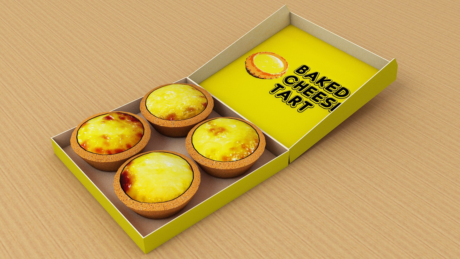 3D Model Baked Cheese Tarts - TurboSquid 1923869