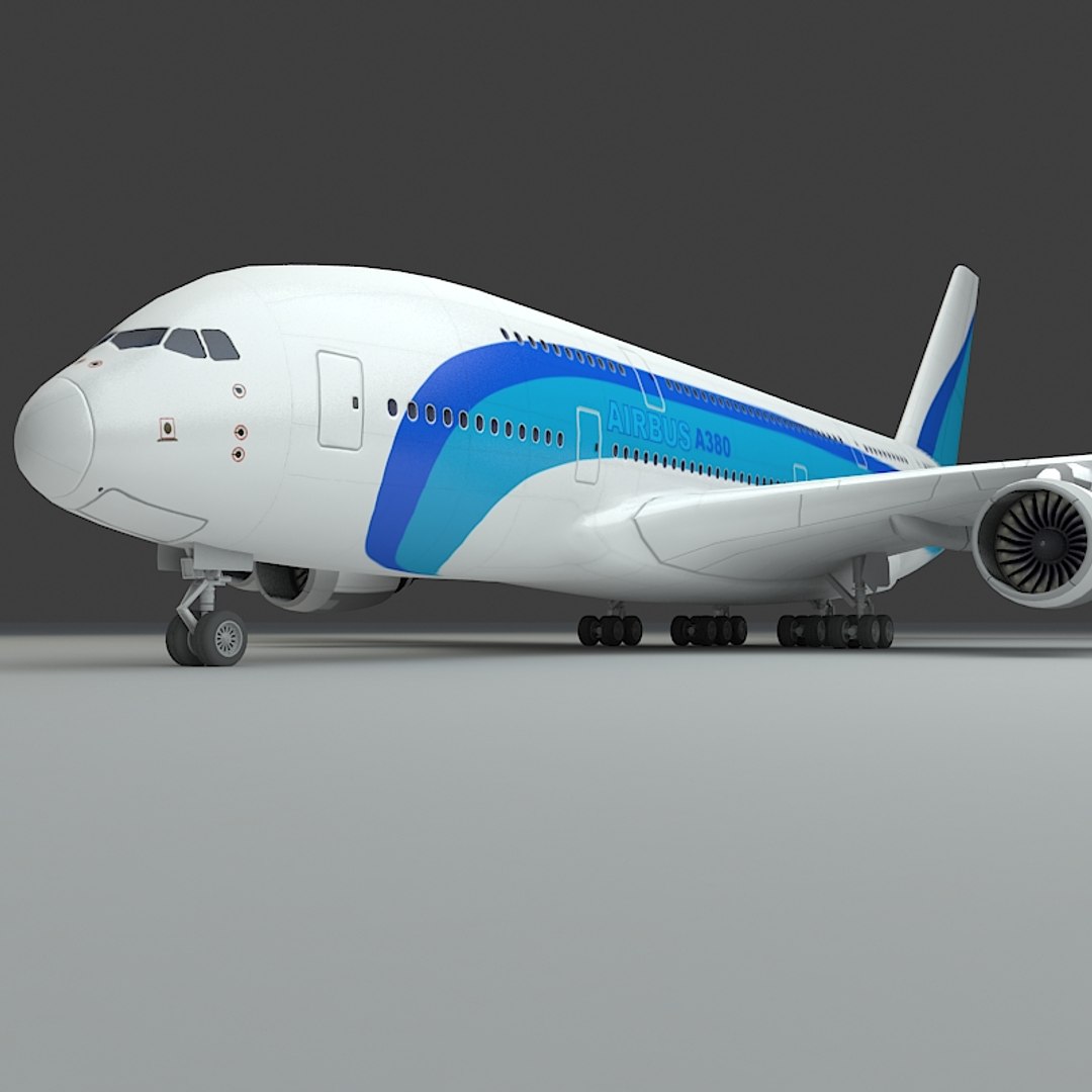 airport airbus a380 3d model