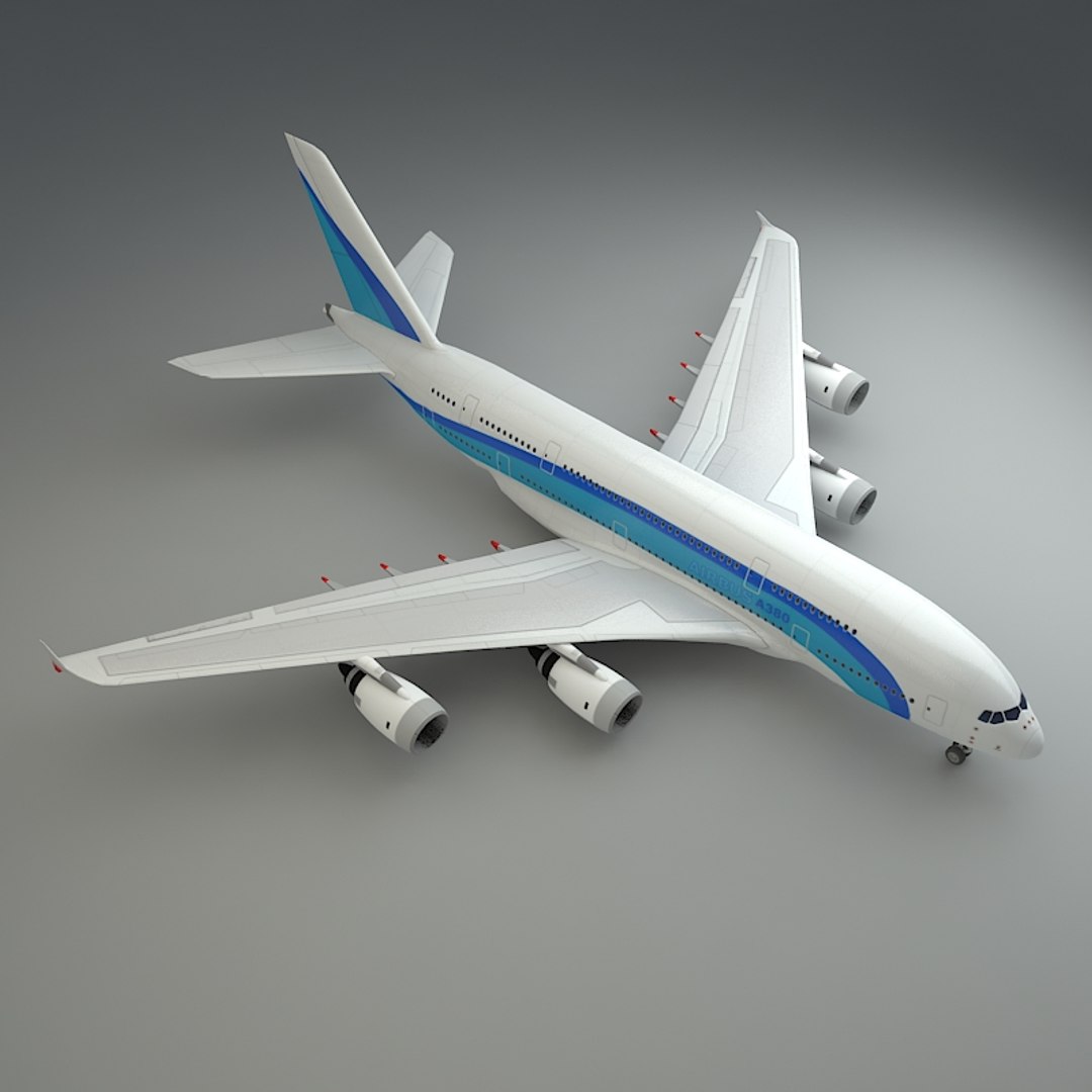airport airbus a380 3d model