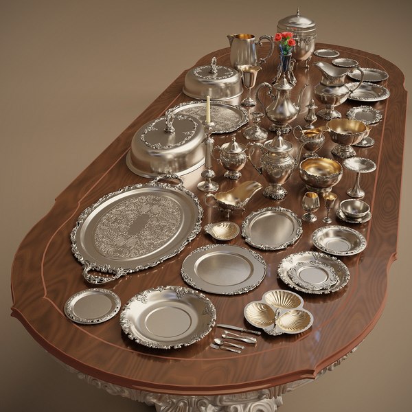 Silver holloware set 44 model - TurboSquid 1452986