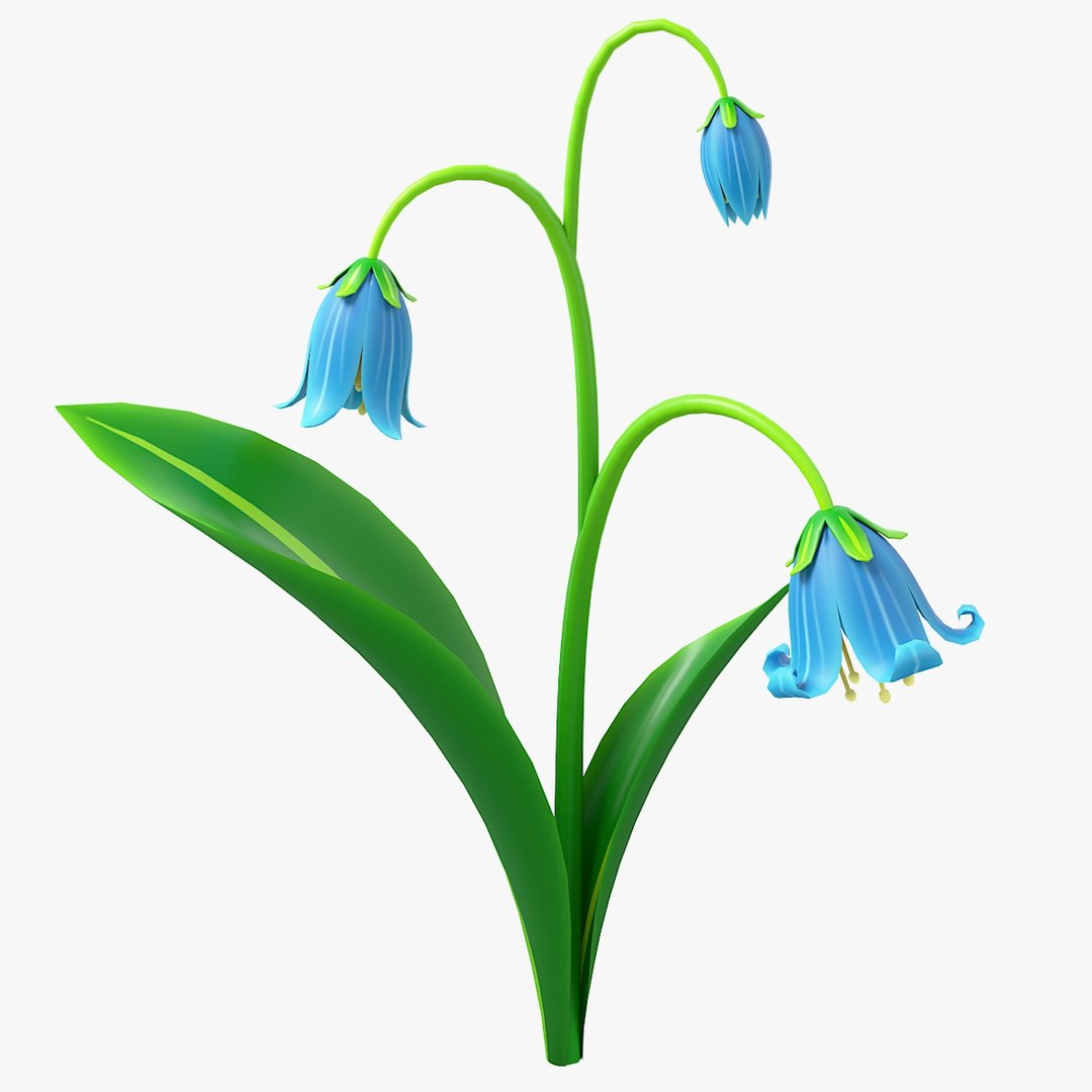 3D model Cartoon Bluebells Flower 03 - TurboSquid 2052540