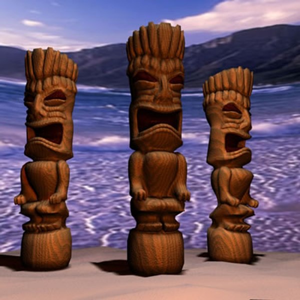 tiki god statue 3d model