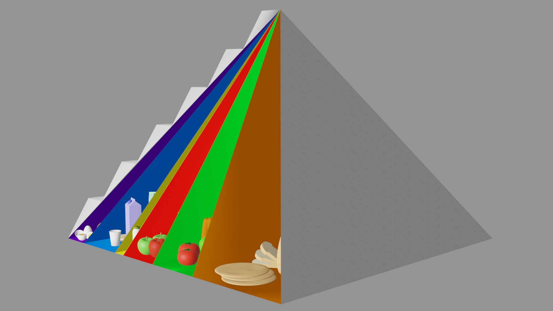 Healthy Food Pyramid 3D Model - TurboSquid 1581669