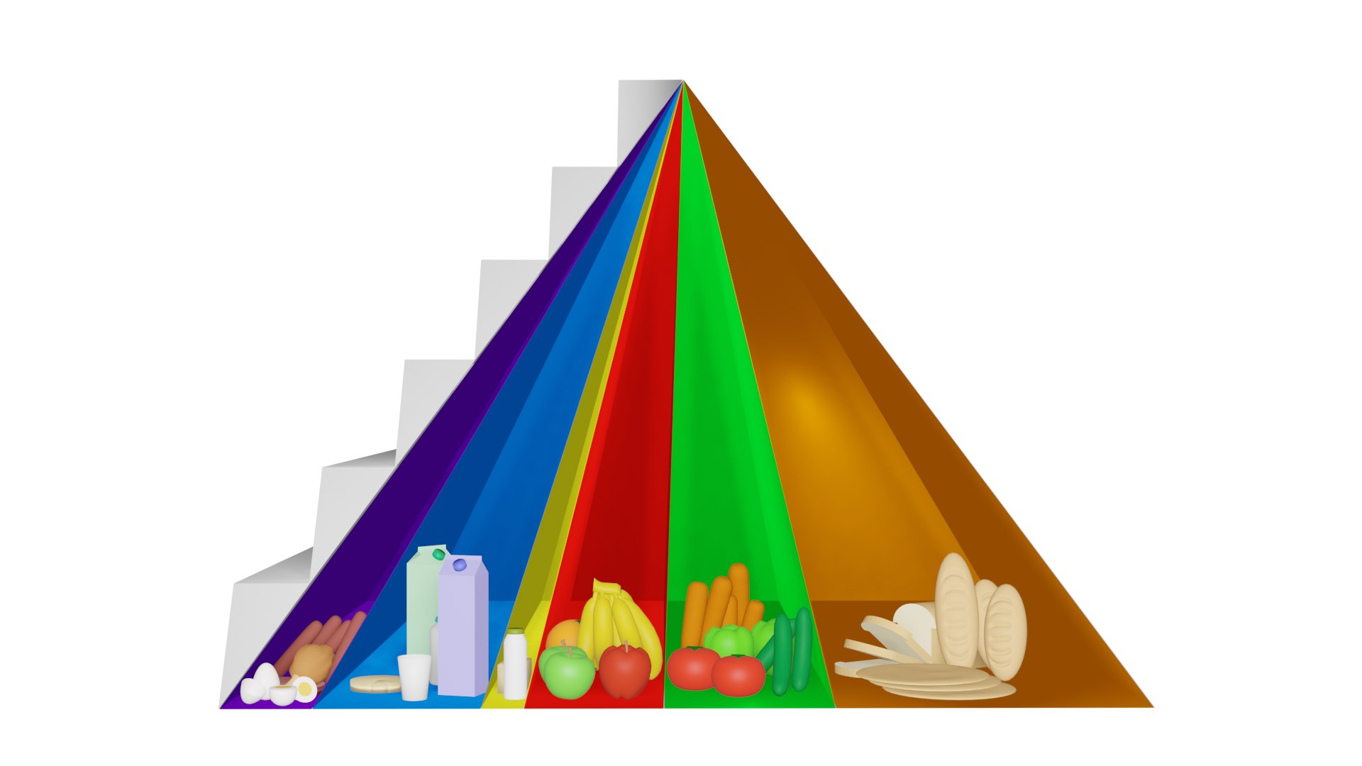 Healthy Food Pyramid 3D Model - TurboSquid 1581669