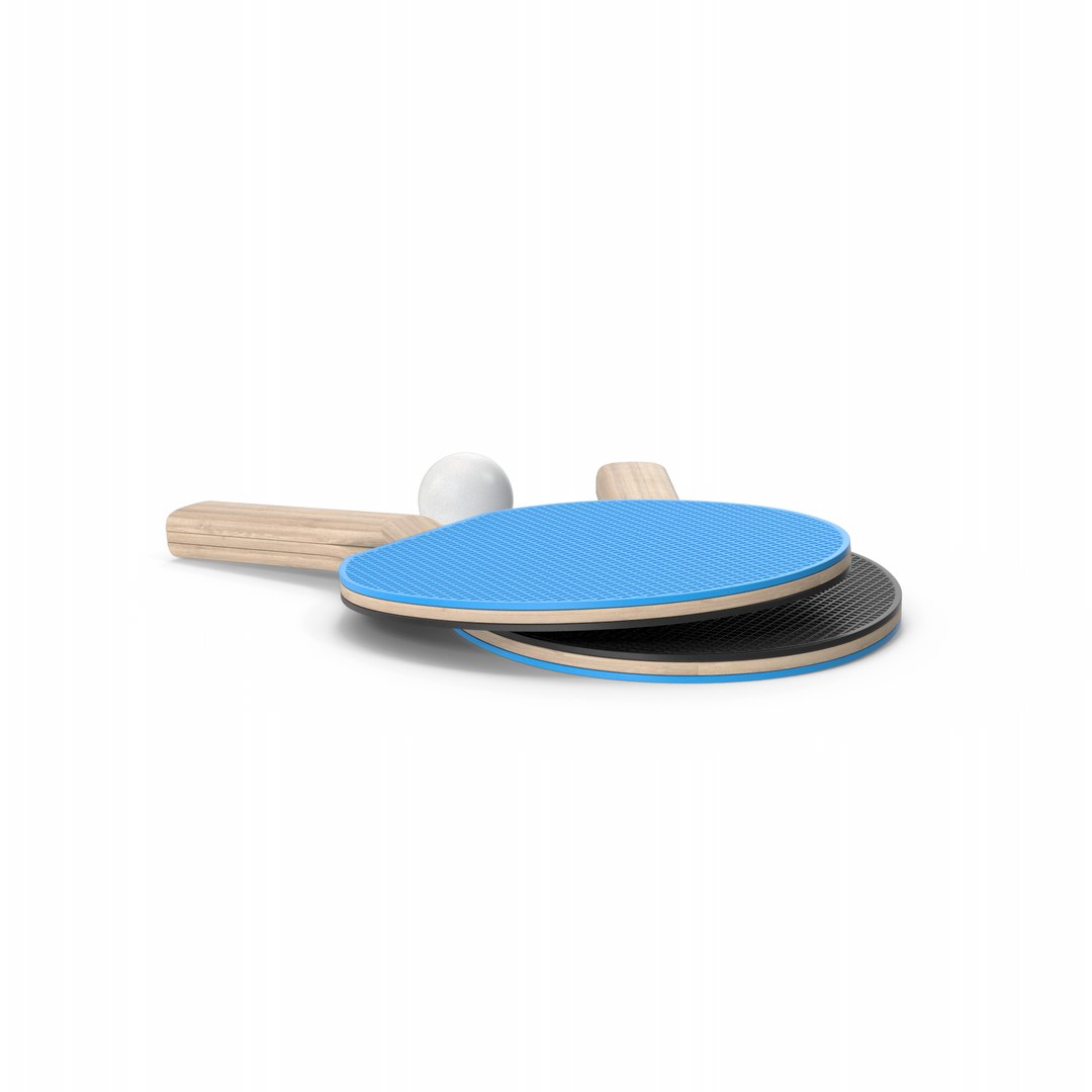 3D Model Blue Ping Pong Paddles - TurboSquid 2005474