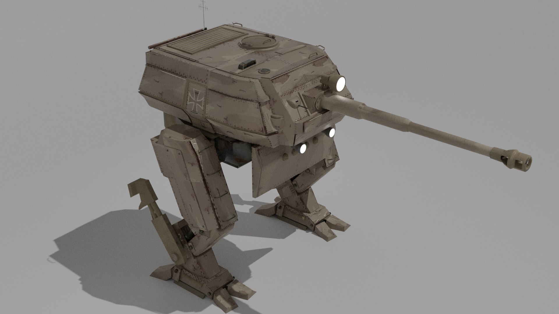 3D Destroyer Mech Walker With RIG And LOWPOLY Desert Camo Model ...