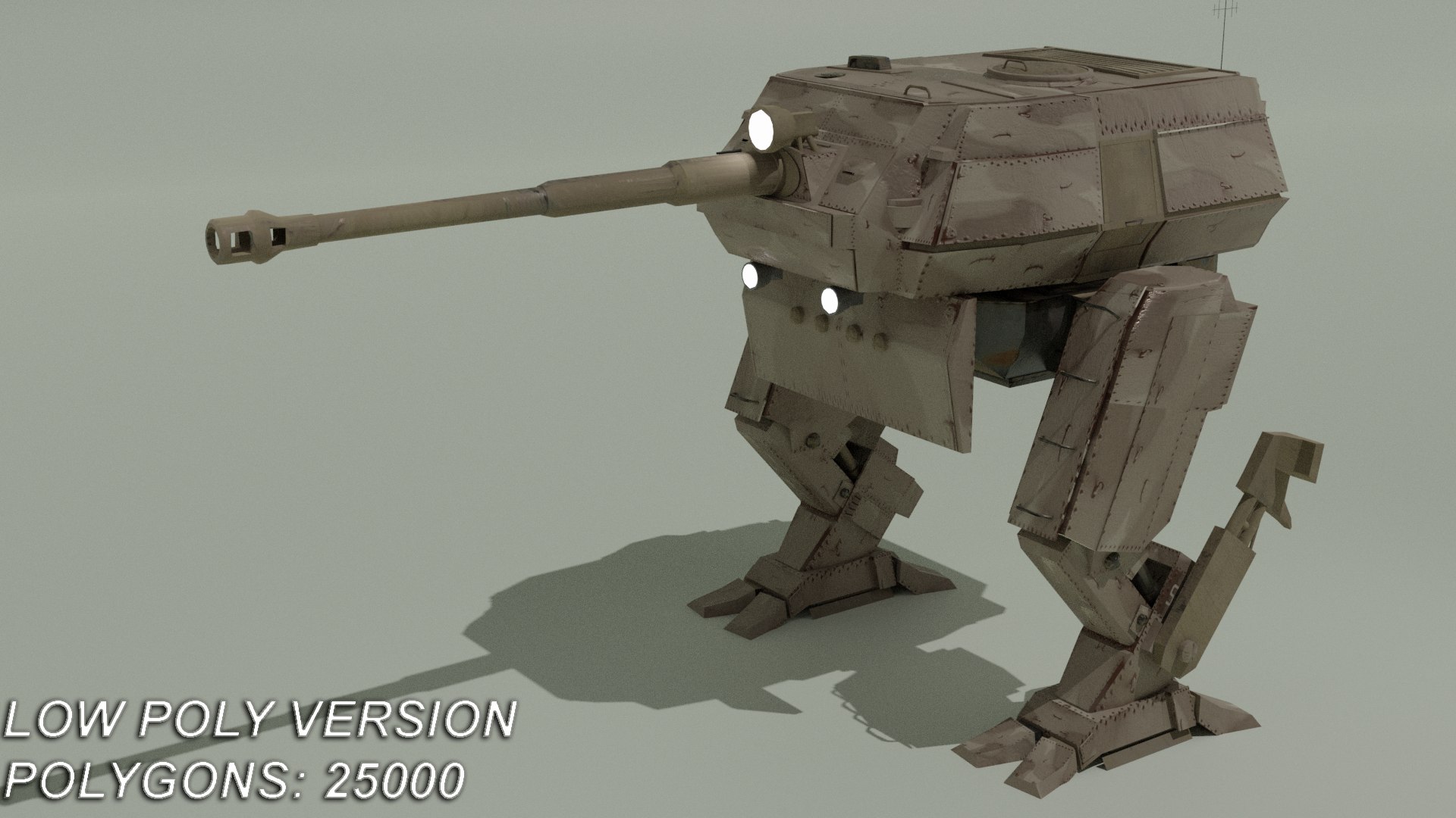 3D Destroyer Mech Walker With RIG And LOWPOLY Desert Camo Model ...