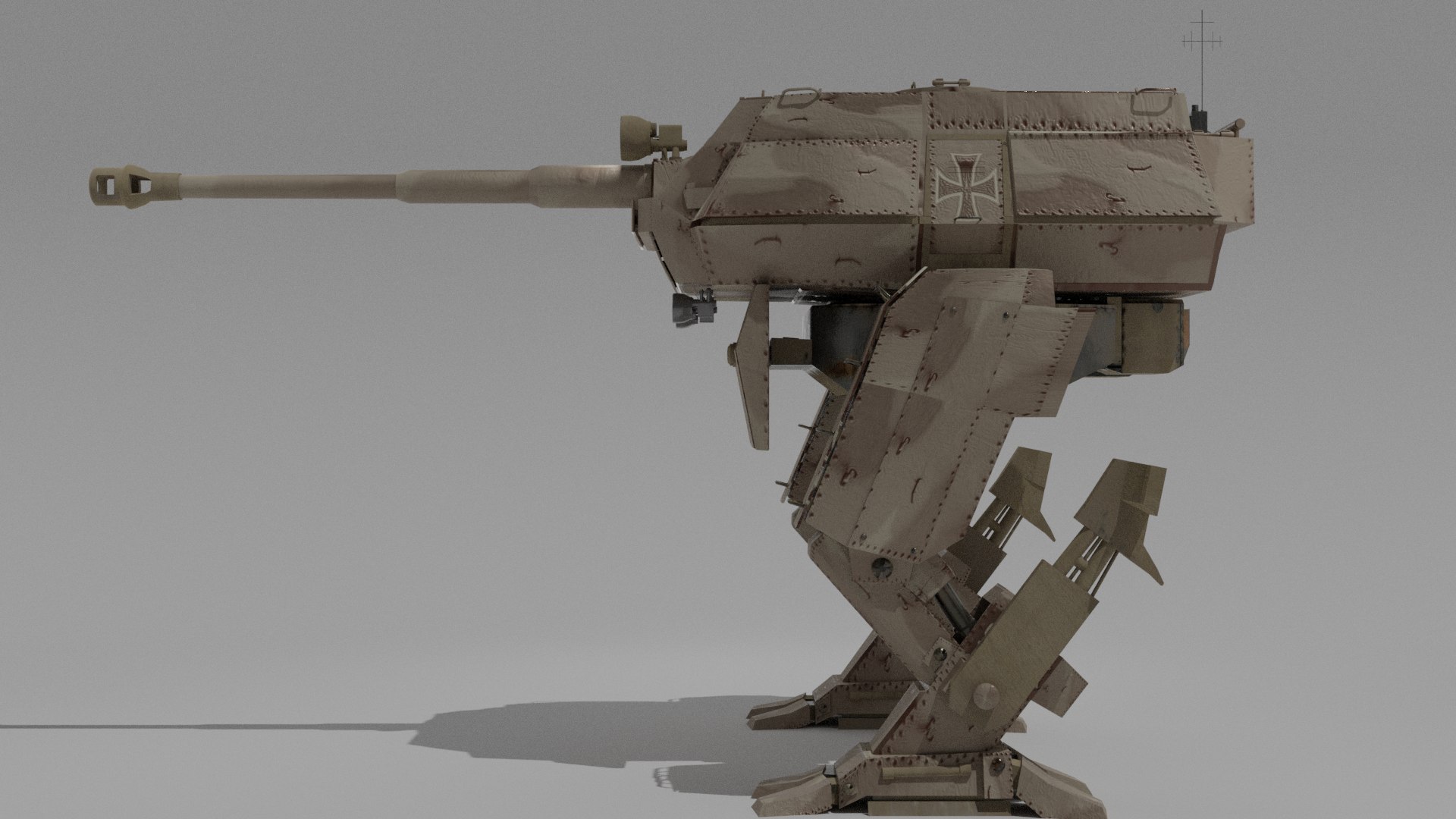 3D Destroyer Mech Walker With RIG And LOWPOLY Desert Camo Model ...