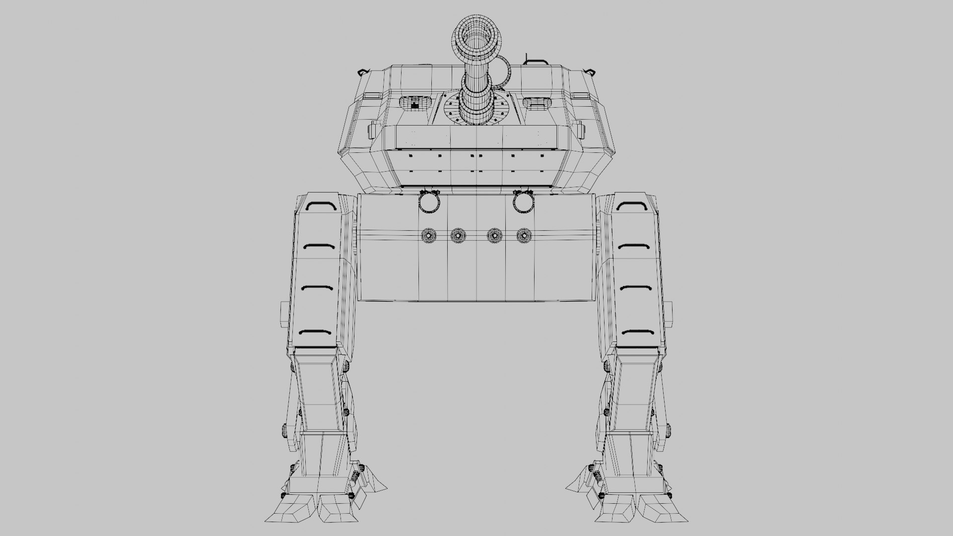 3D Destroyer Mech Walker With RIG And LOWPOLY Desert Camo Model ...
