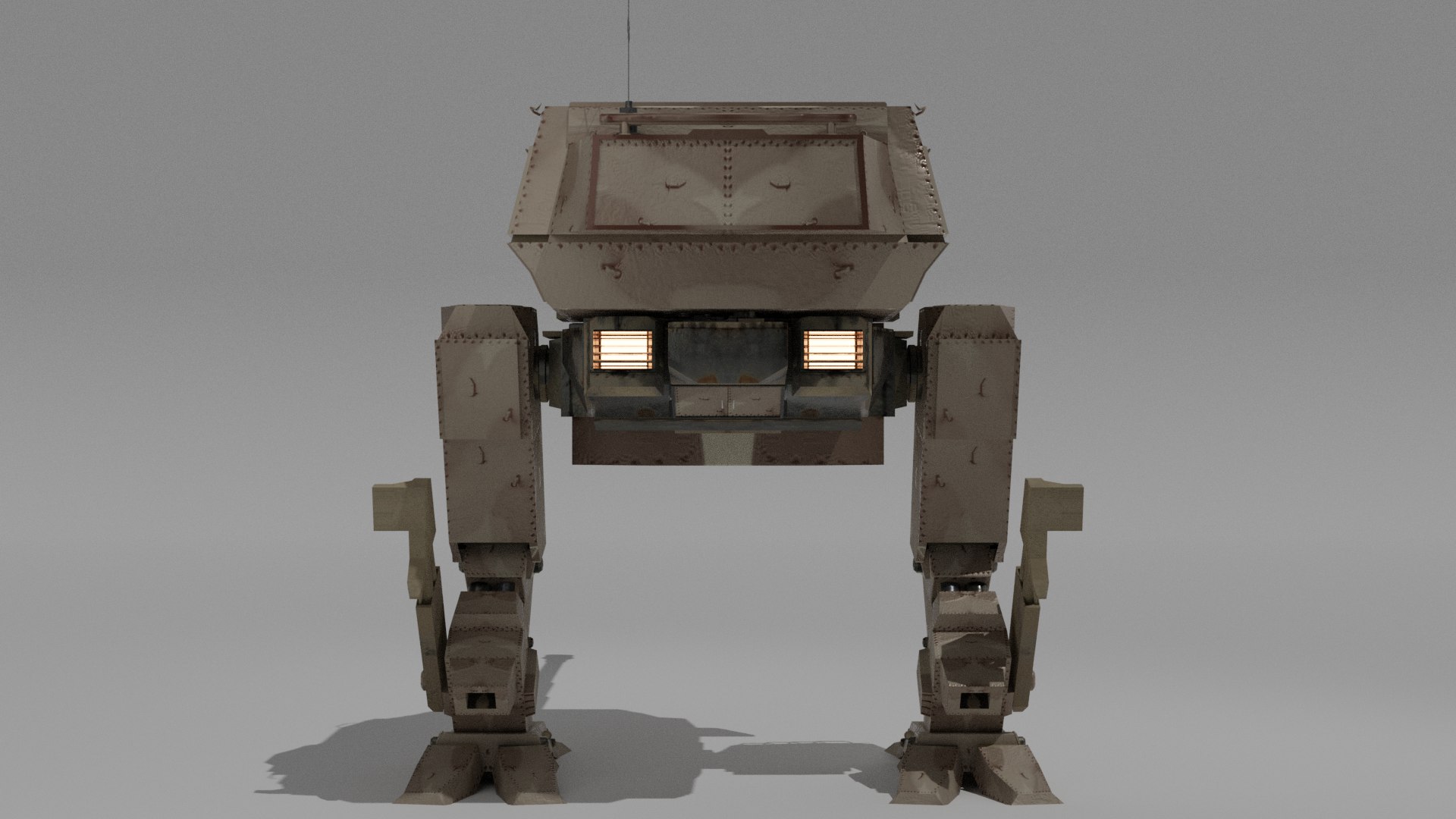 3D Destroyer Mech Walker With RIG And LOWPOLY Desert Camo Model ...