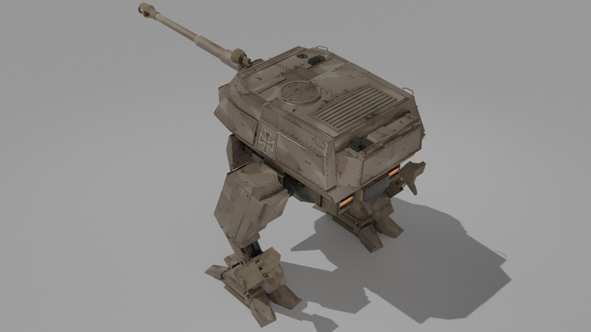 3D Destroyer Mech Walker With RIG And LOWPOLY Desert Camo Model ...