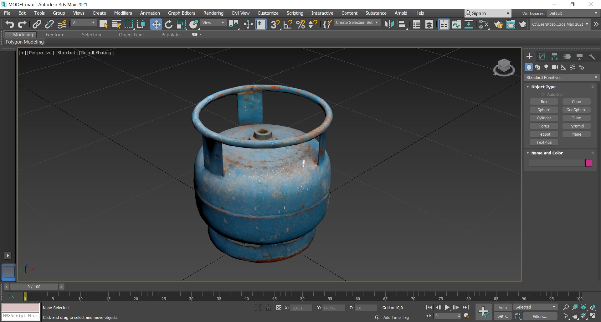 3D Rust Blue Picnic Tube Model - TurboSquid 2041815