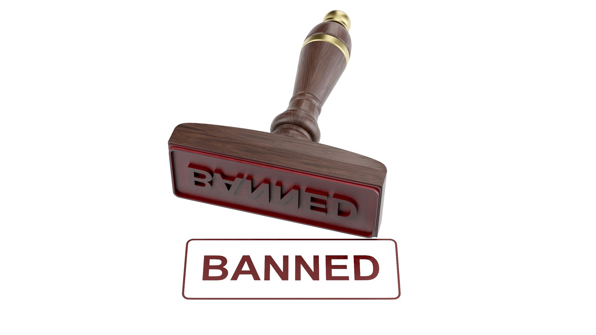 3D Document Stamp Banned Model - TurboSquid 2402851