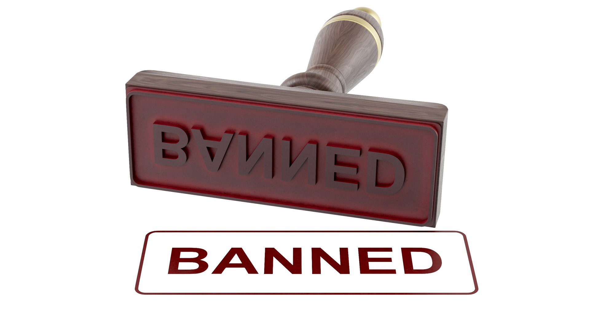 3D Document Stamp Banned Model - TurboSquid 2402851
