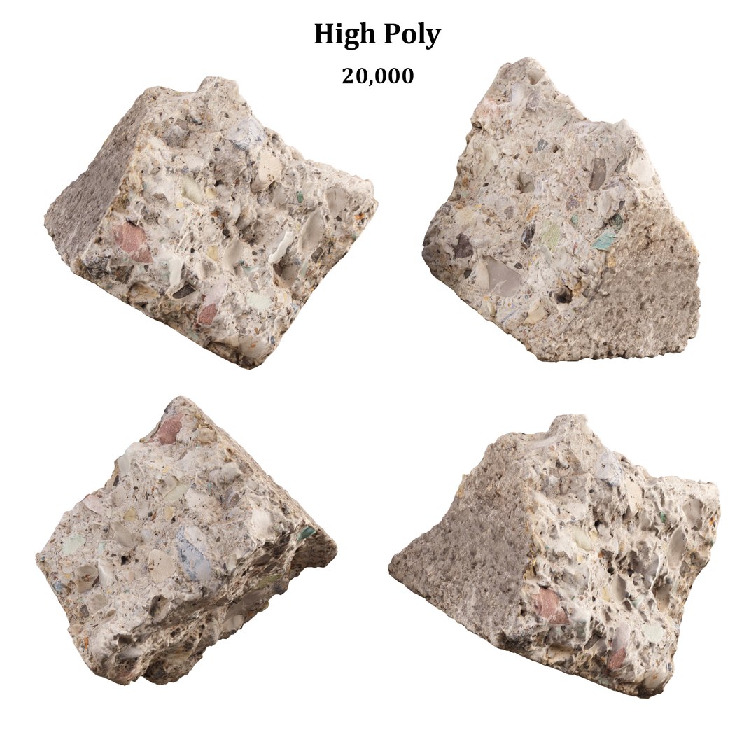 3D 3D Scanned Stone Rubble Collection Vol 02 - TurboSquid 2416232