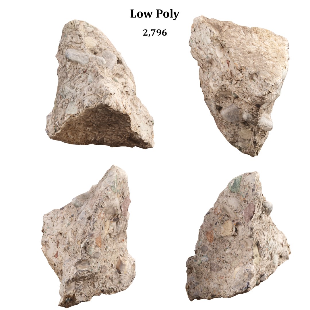 3D 3D Scanned Stone Rubble Collection Vol 02 - TurboSquid 2416232