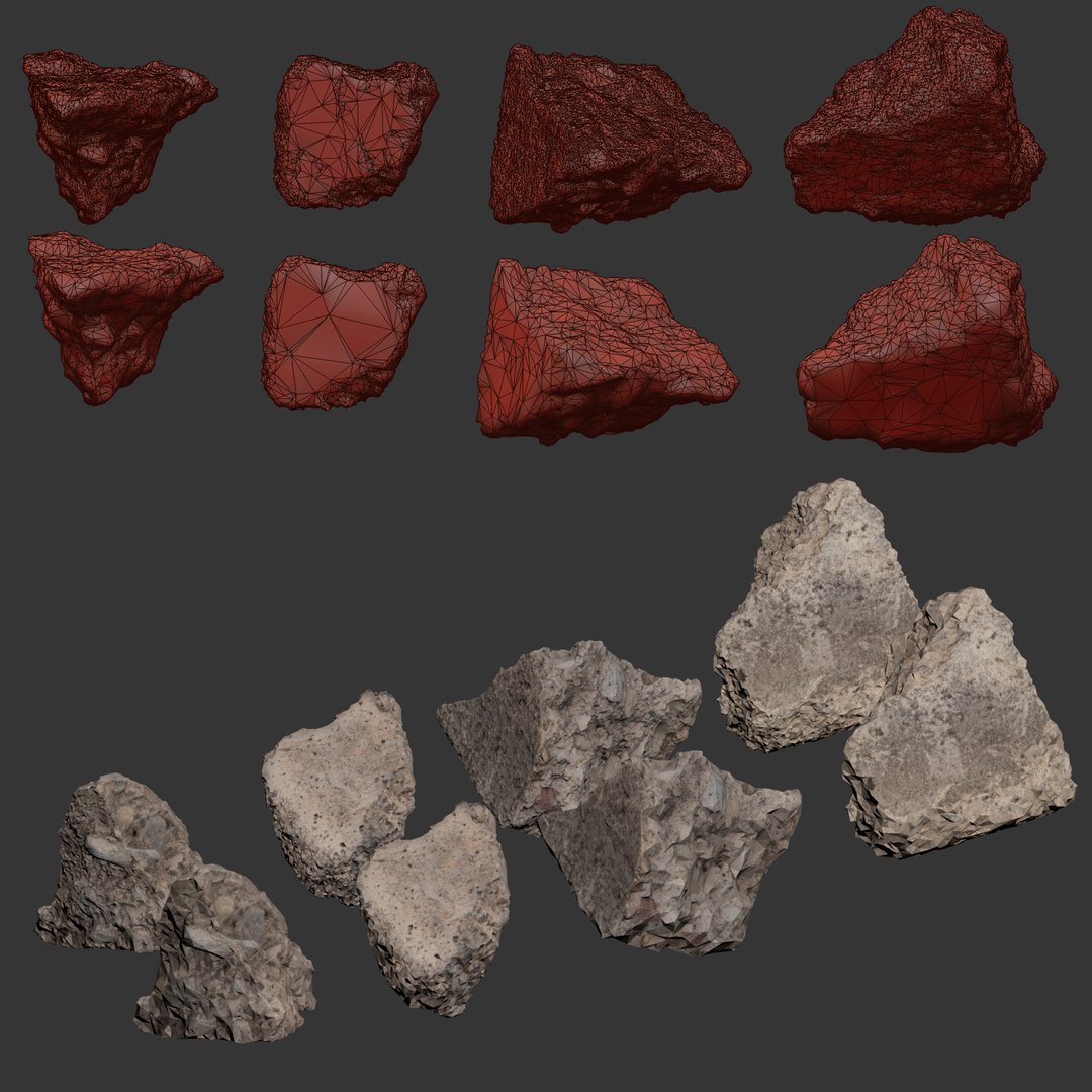 3D 3D Scanned Stone Rubble Collection Vol 02 - TurboSquid 2416232