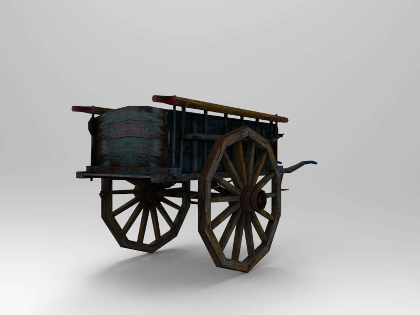 Bull Cart 3d Model