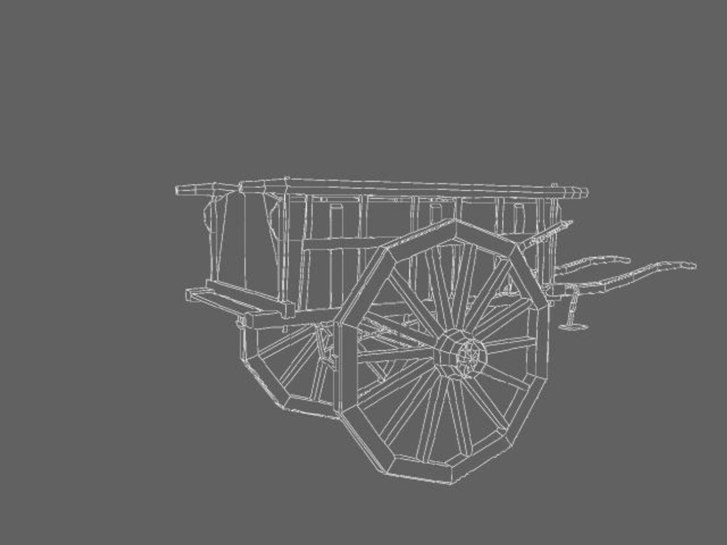 Bull Cart 3d Model