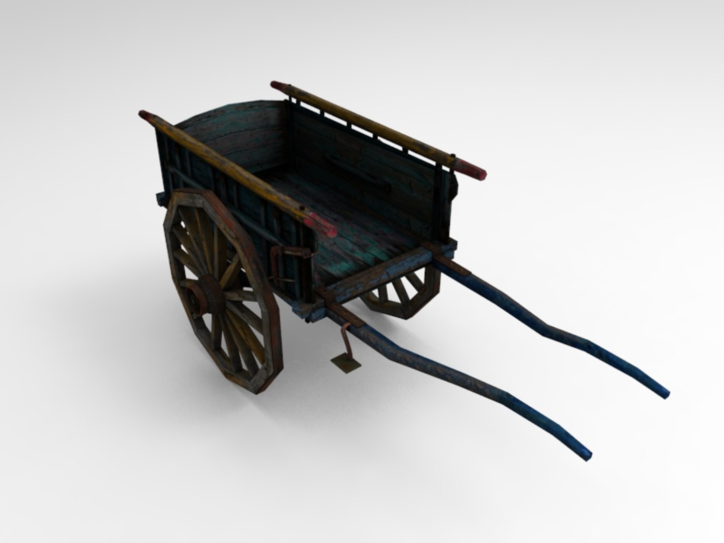 Bull Cart 3d Model