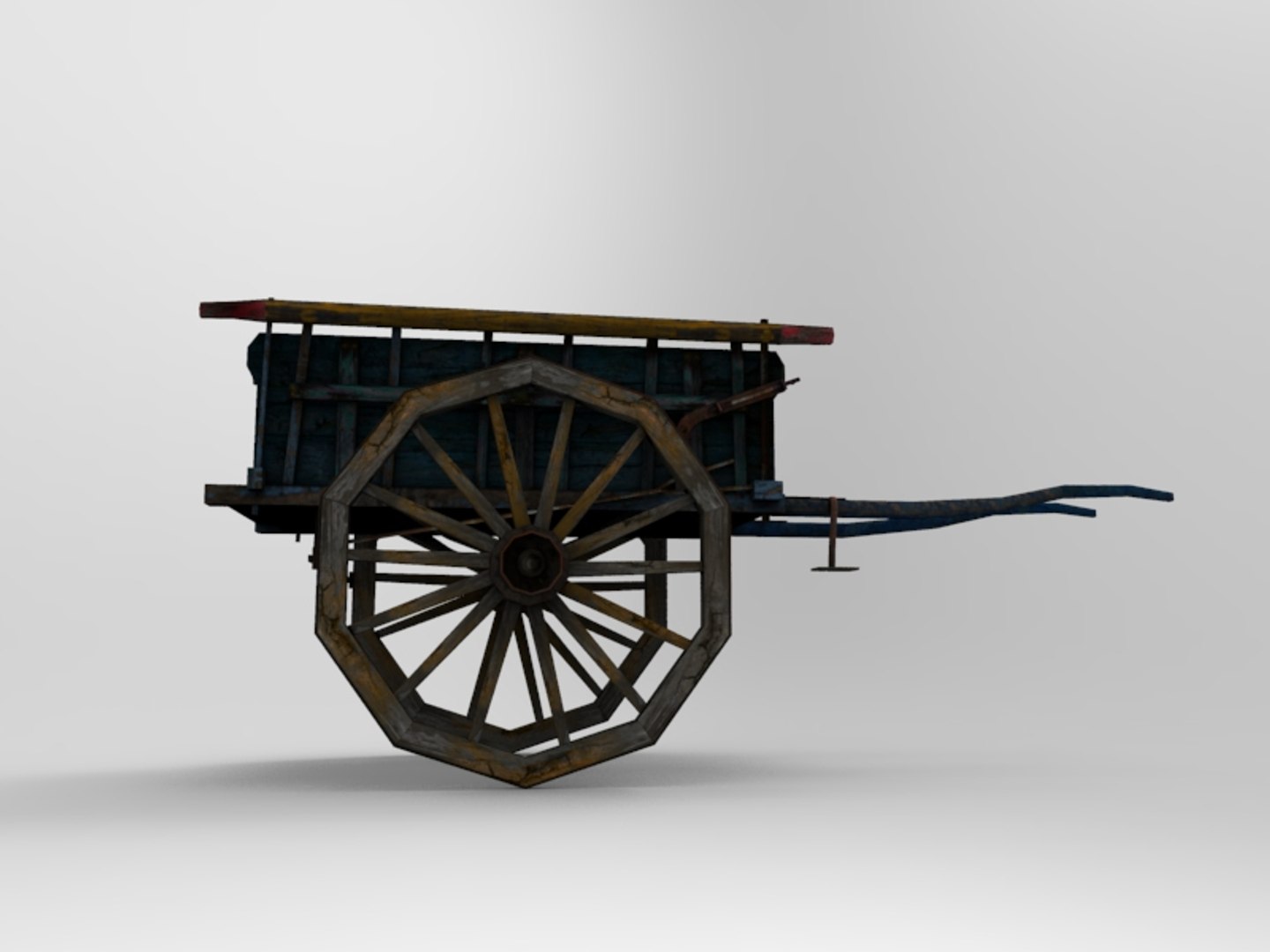 Bull Cart 3d Model