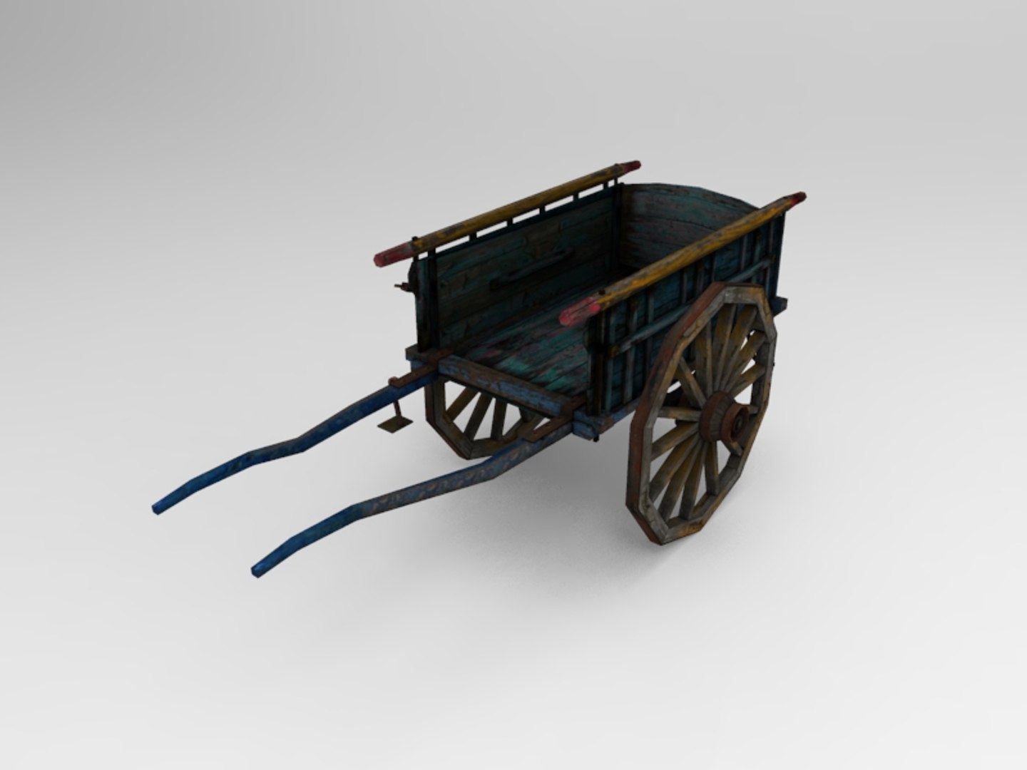 Bull Cart 3d Model