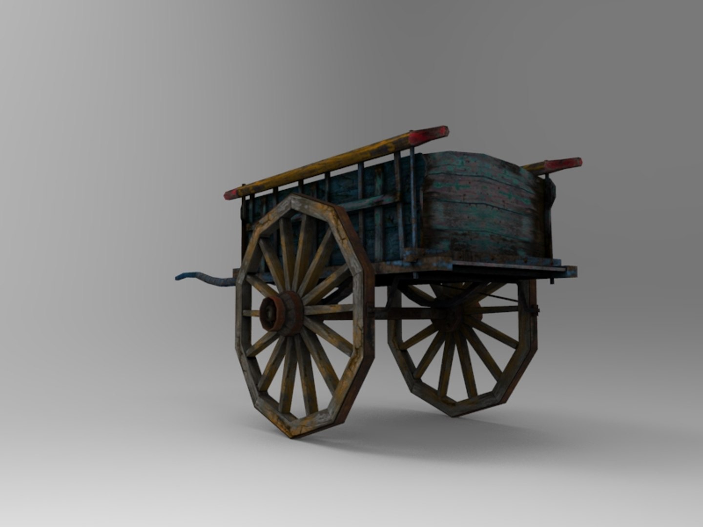 Bull Cart 3d Model