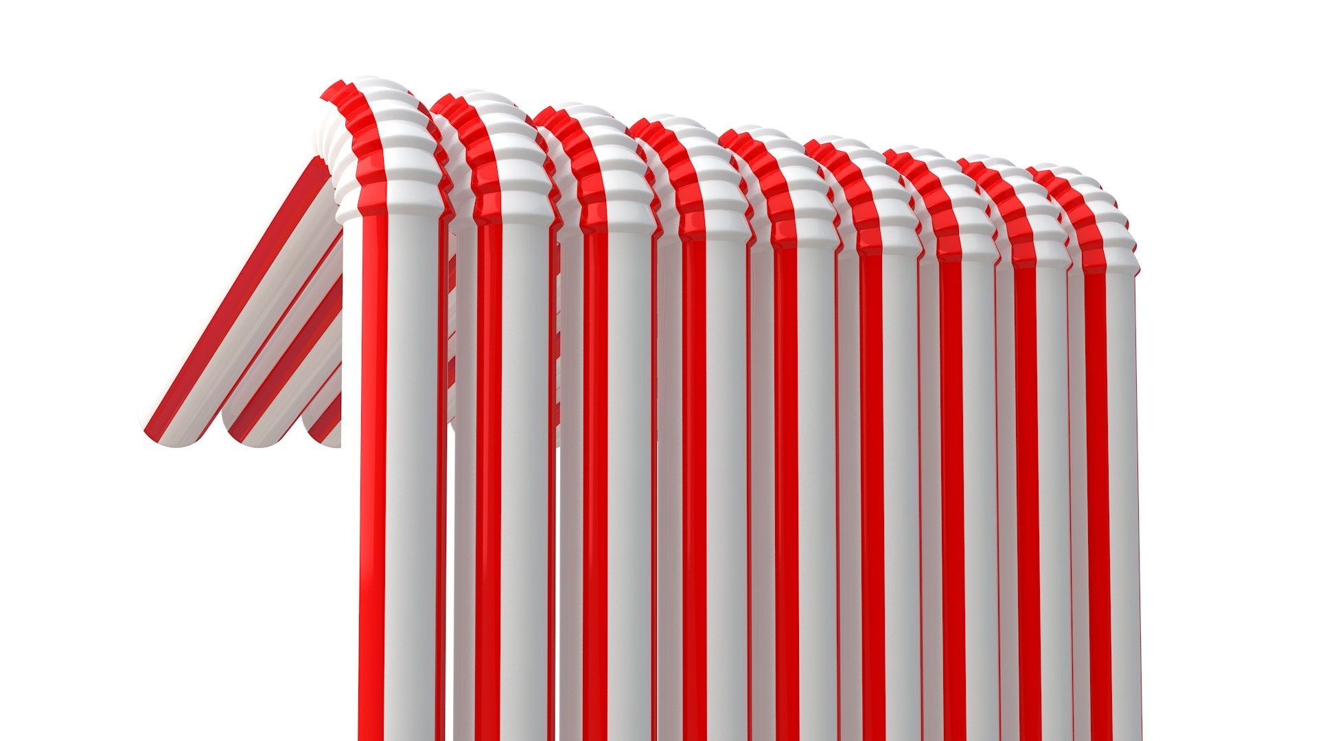 Bendy Plastic Drinking Straw Striped Model - TurboSquid 1801209