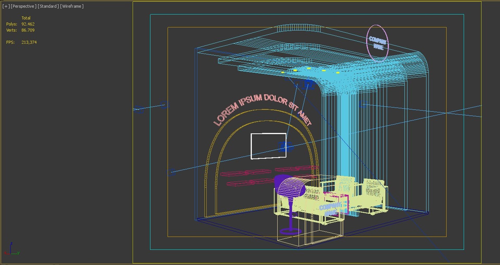 Booth Exhibition Stand Stall 4x3m Height 360 Cm 2 Side Open 3D ...