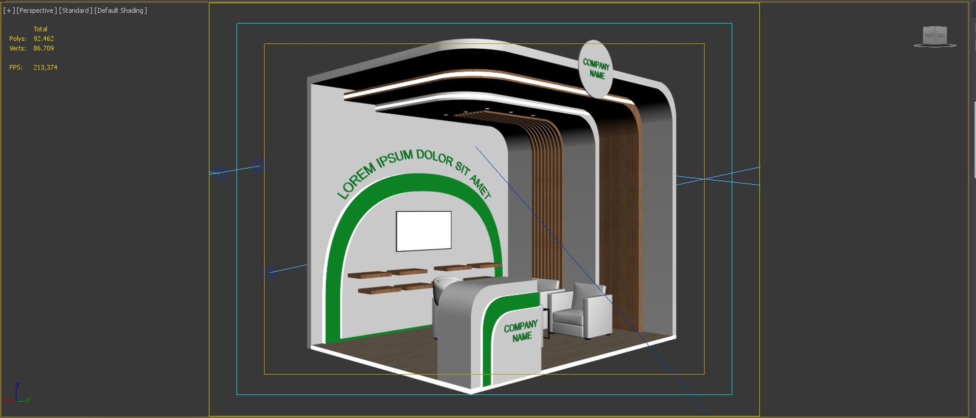 Booth Exhibition Stand Stall 4x3m Height 360 Cm 2 Side Open 3D - TurboSquid 2073491