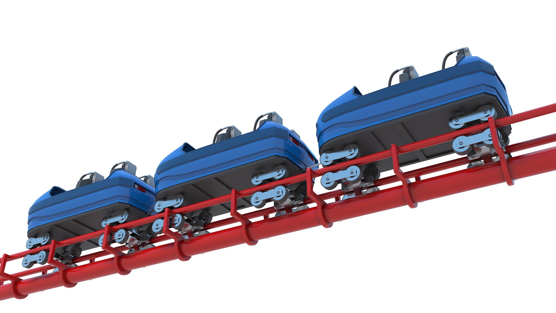 Roller Coaster Train - Blue 3D model - TurboSquid 1931854
