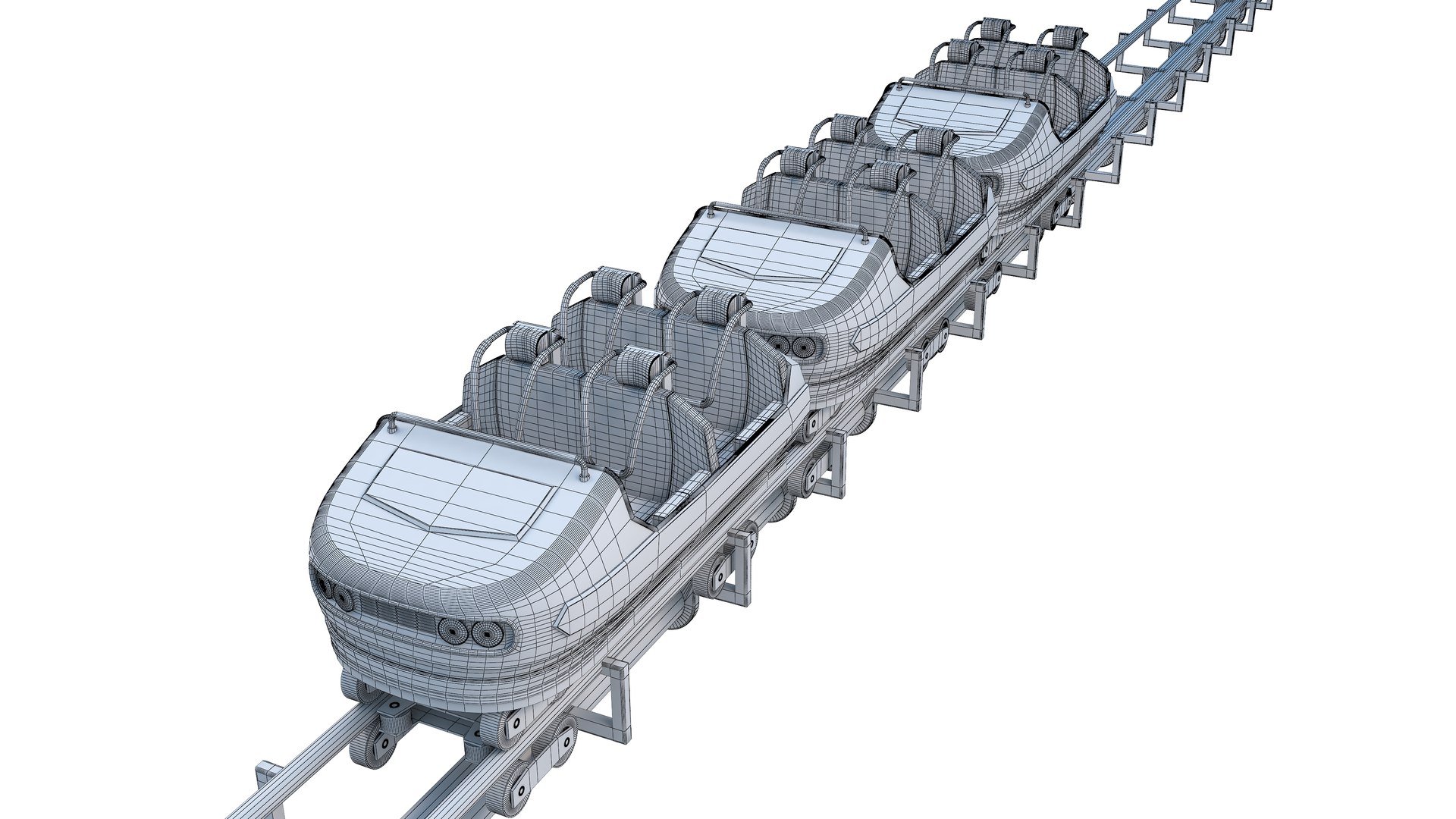 Roller Coaster Train - Blue 3D model - TurboSquid 1931854