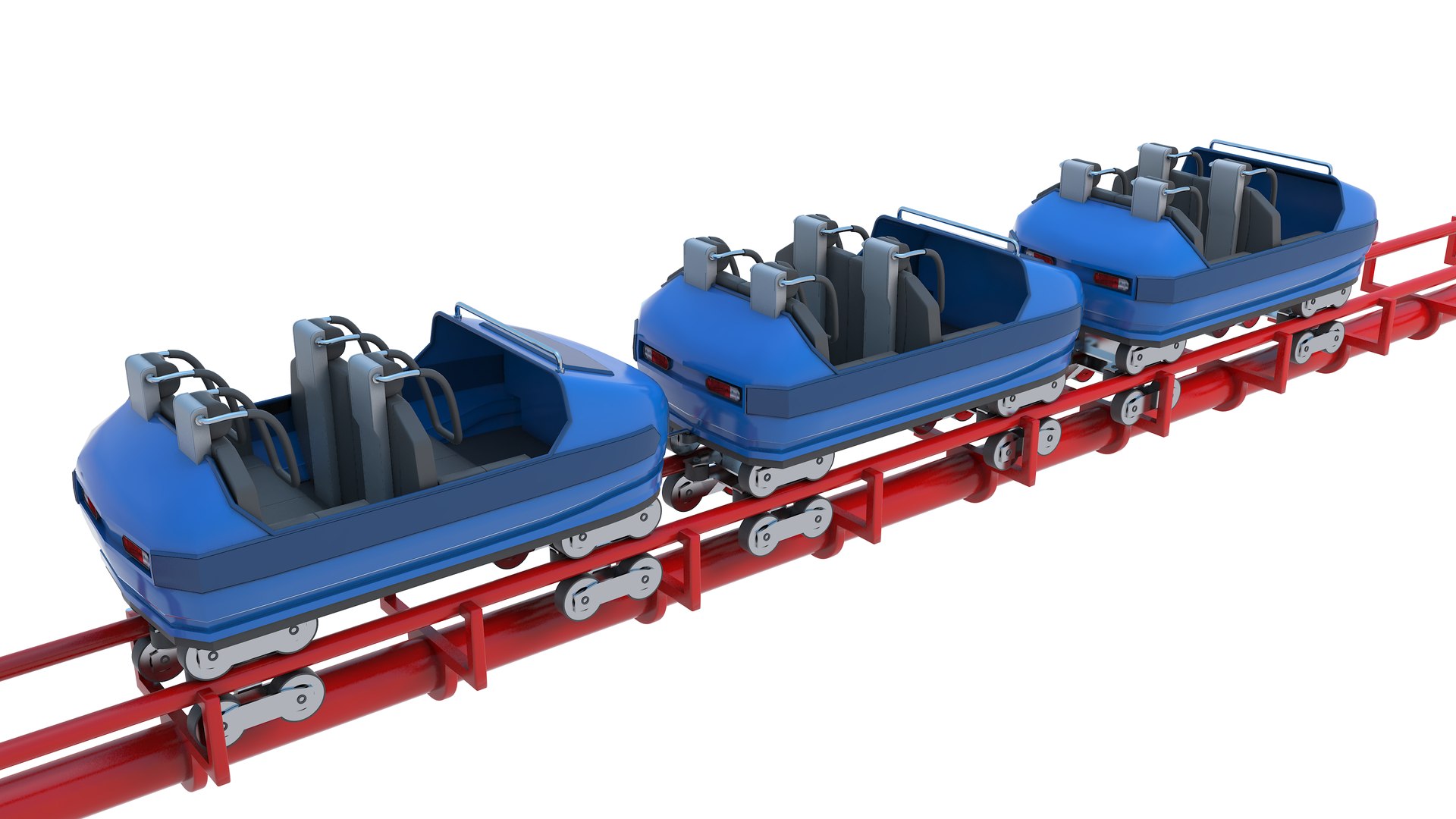 Roller Coaster Train - Blue 3D model - TurboSquid 1931854