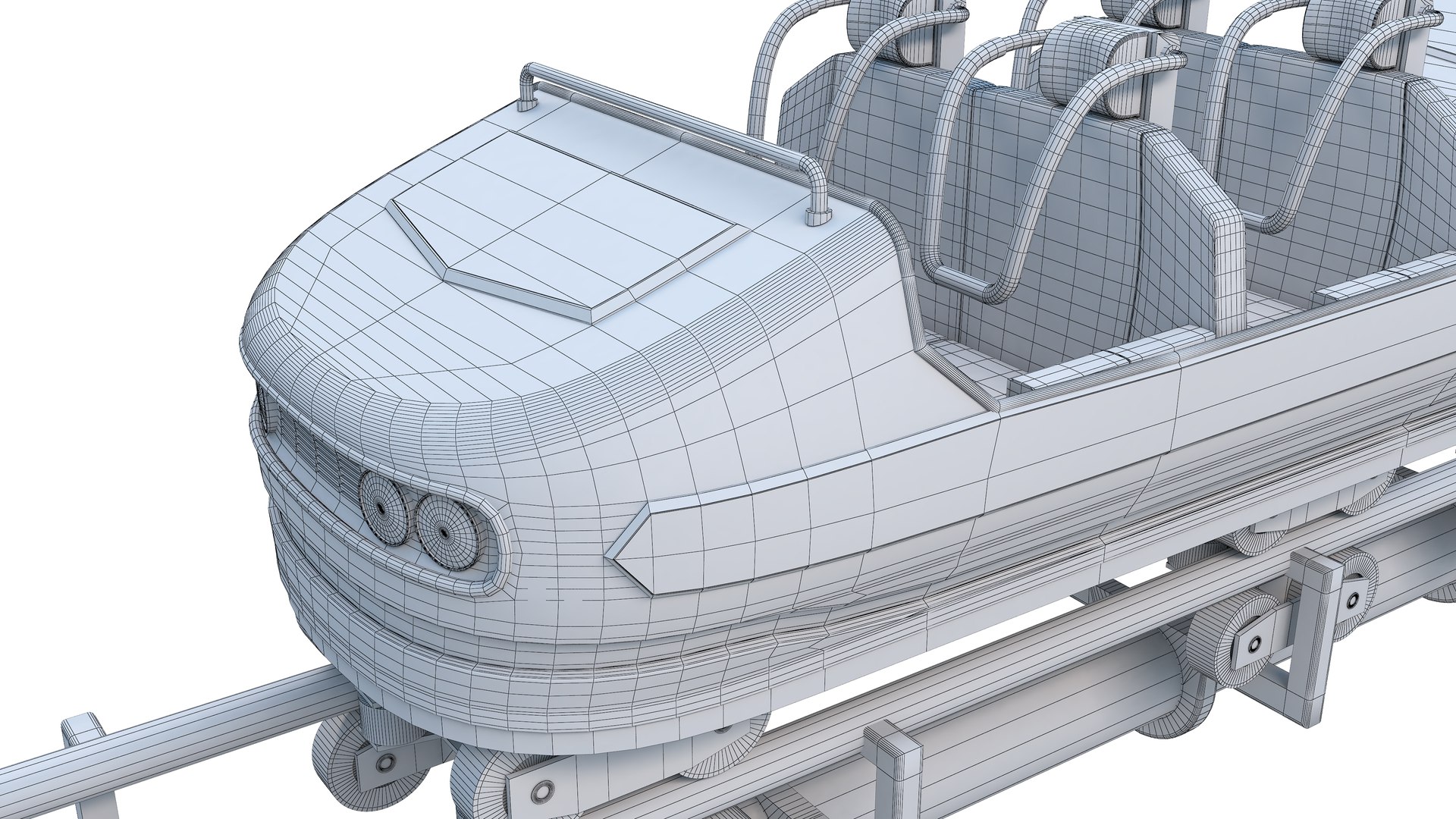 Roller Coaster Train - Blue 3D model - TurboSquid 1931854