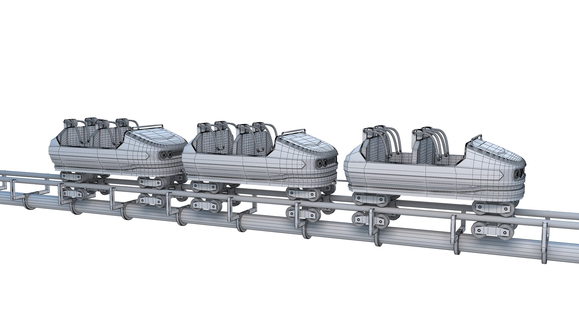 Roller Coaster Train - Blue 3D model - TurboSquid 1931854