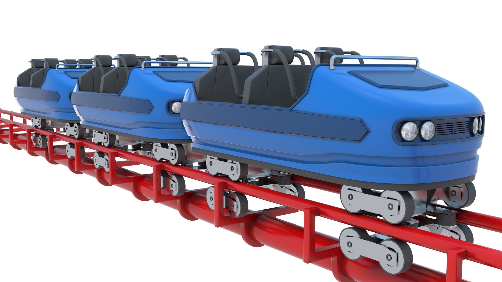 Roller Coaster Train - Blue 3D model - TurboSquid 1931854