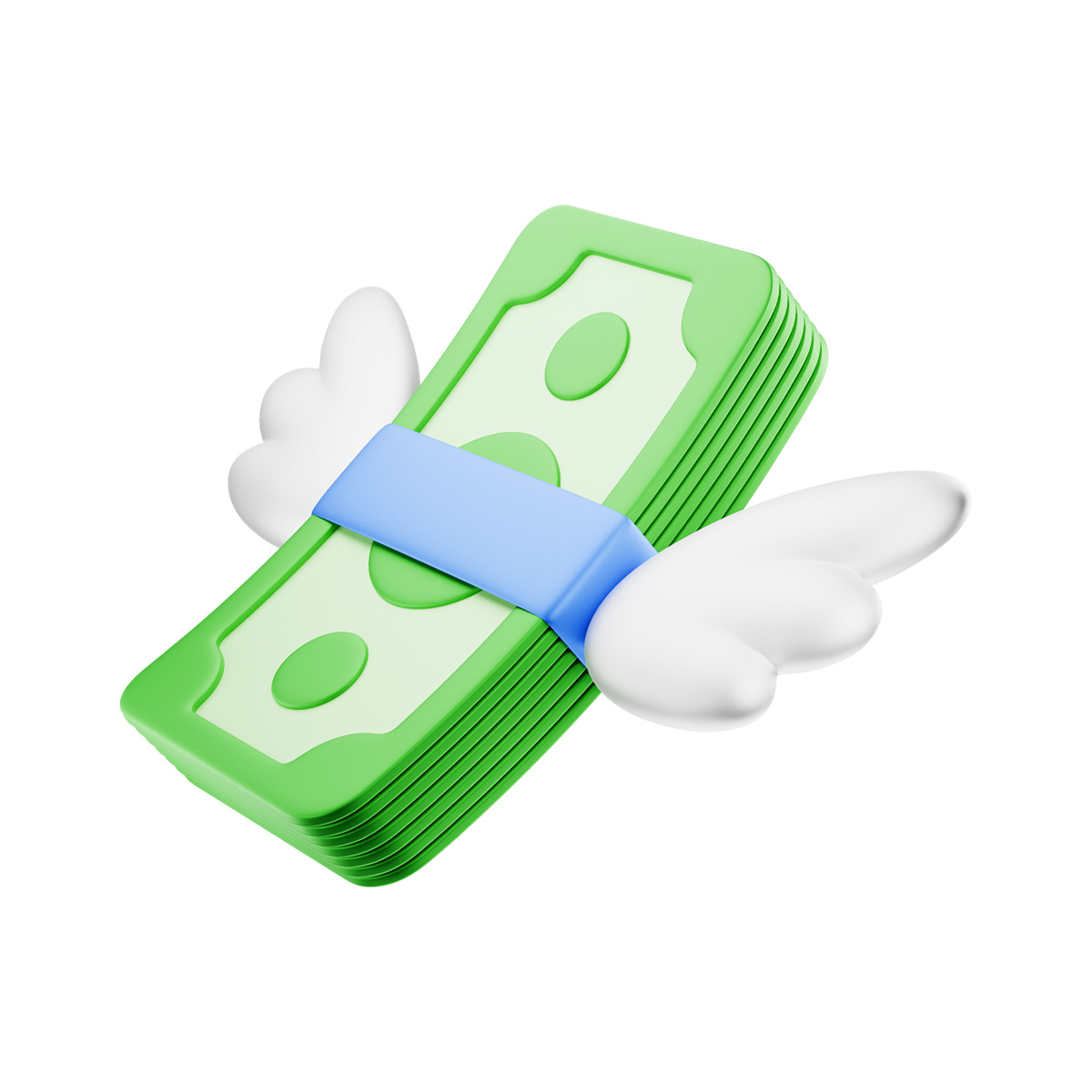 modèle 3D de Icône d'ailes de la pile de billets de banque de base ...