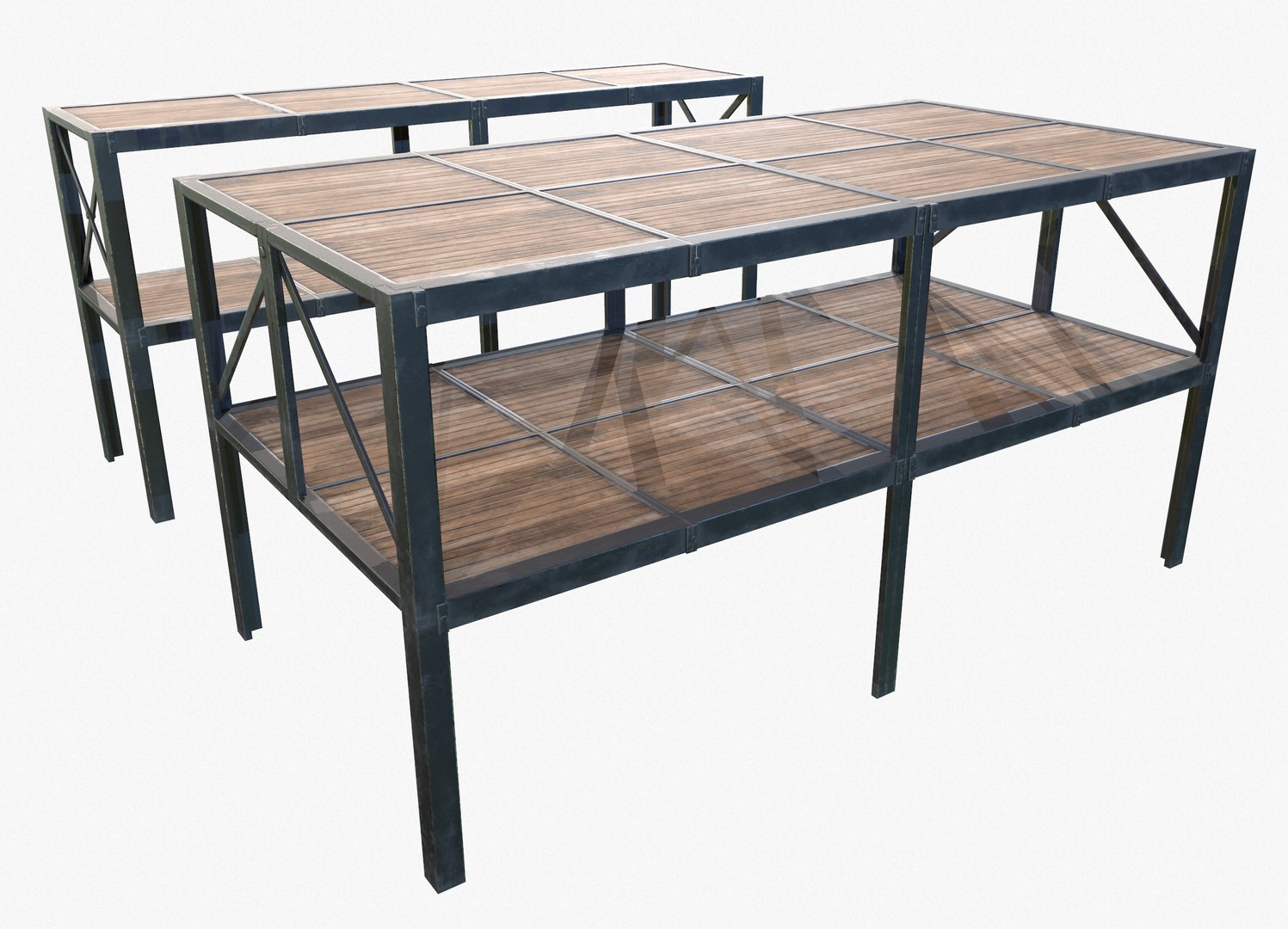 ready retro shelving pbr 3d model