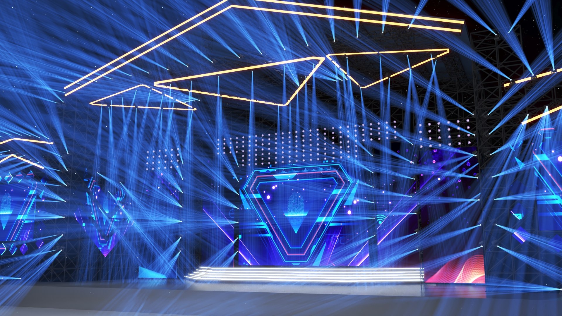 3D Virtual Stage Stage Truss Meeting Hall Wedding Show Concert v39 ...