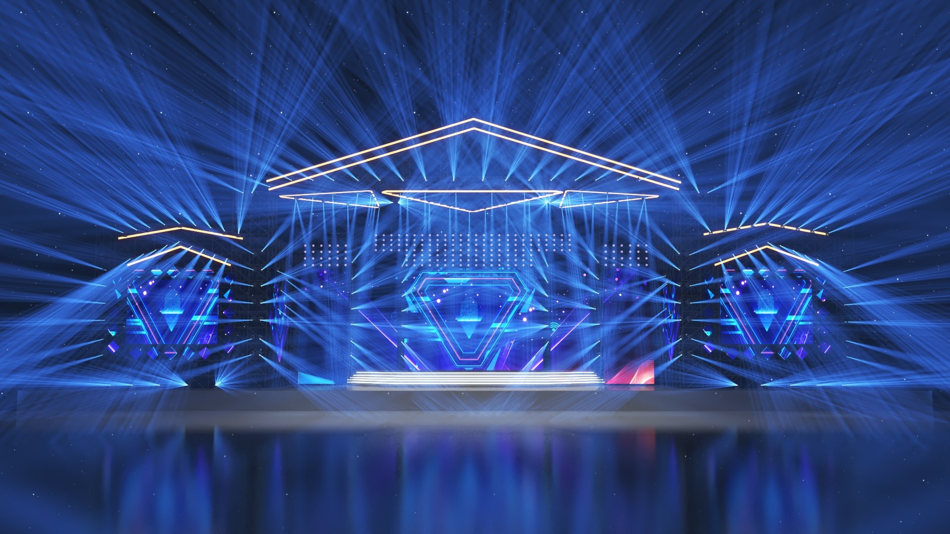 3D Virtual Stage Stage Truss Meeting Hall Wedding Show Concert v39 ...