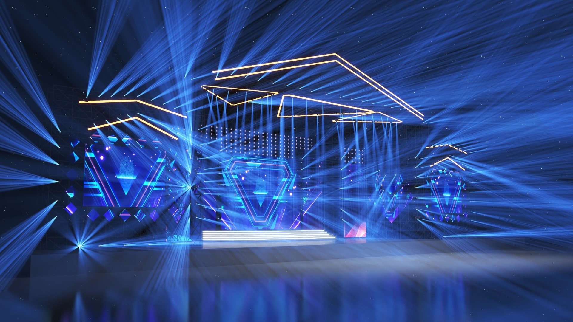 3D Virtual Stage Stage Truss Meeting Hall Wedding Show Concert v39 ...