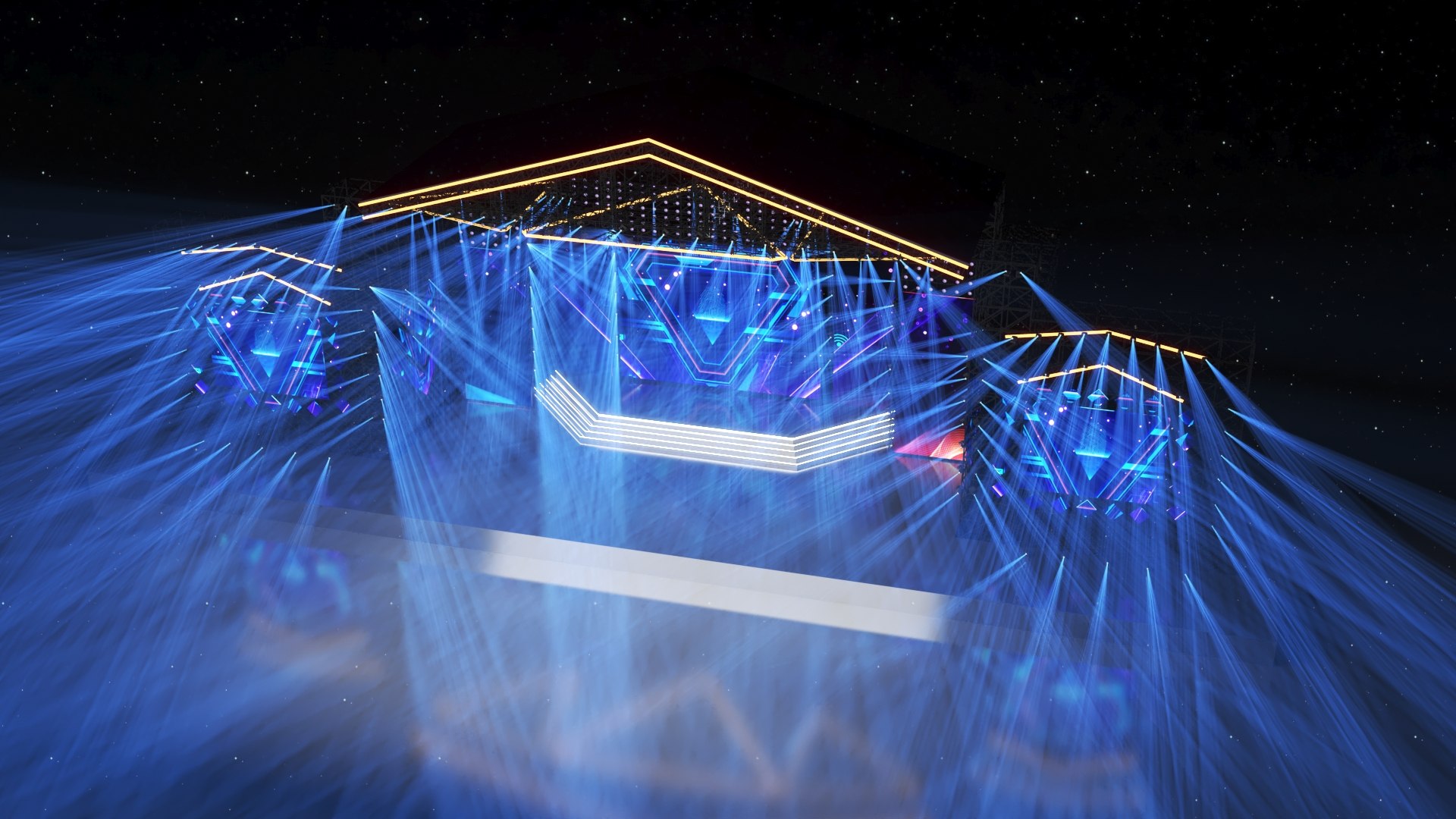 3D Virtual Stage Stage Truss Meeting Hall Wedding Show Concert v39 ...