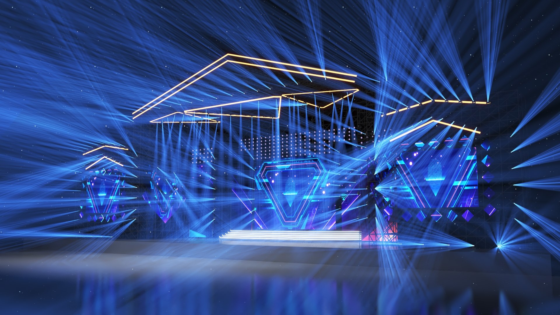 3D Virtual Stage Stage Truss Meeting Hall Wedding Show Concert v39 ...