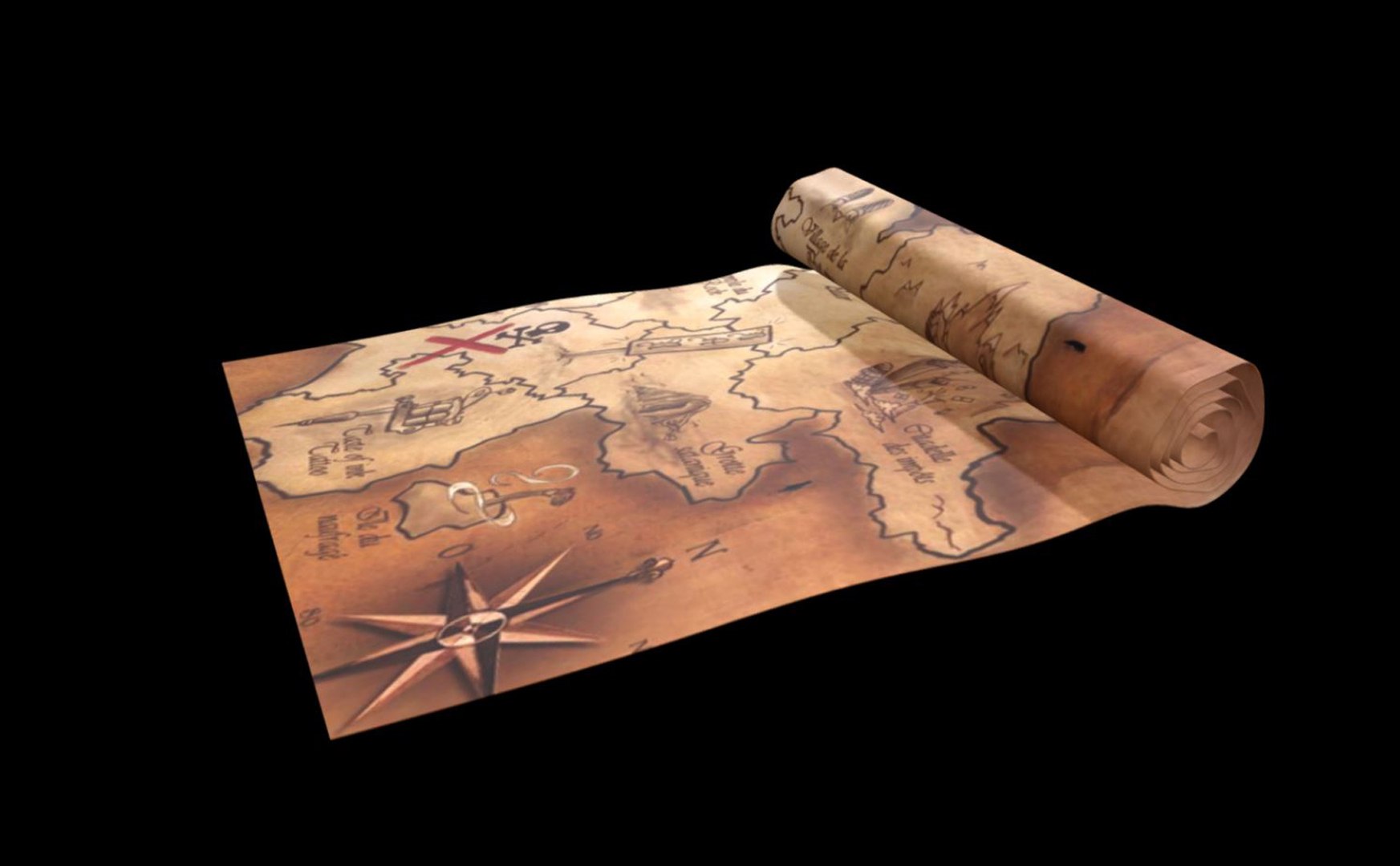 3D Model Treasure Map - TurboSquid 2338385