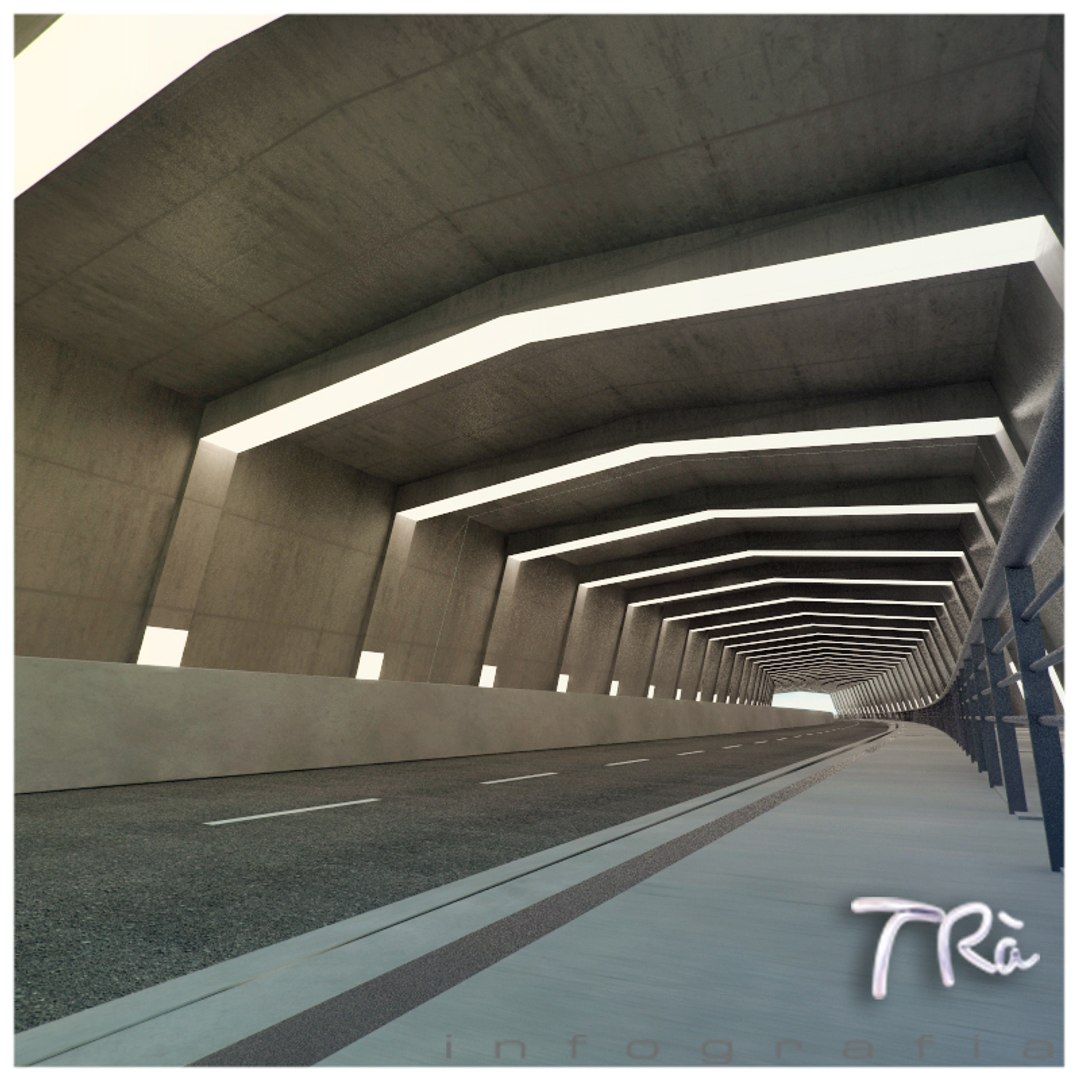 3d Urban Tunnel Section Model