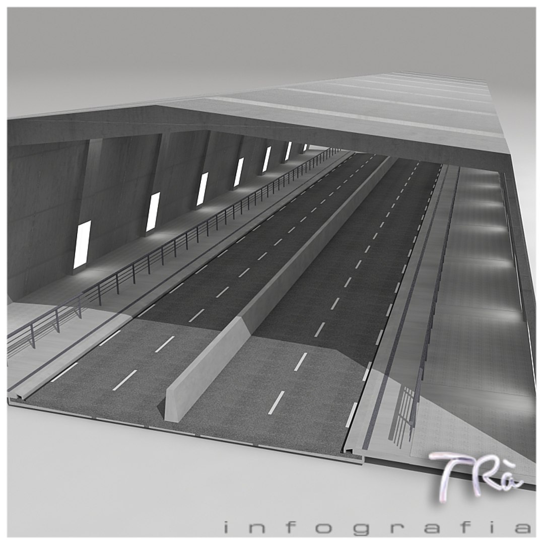 3d Urban Tunnel Section Model