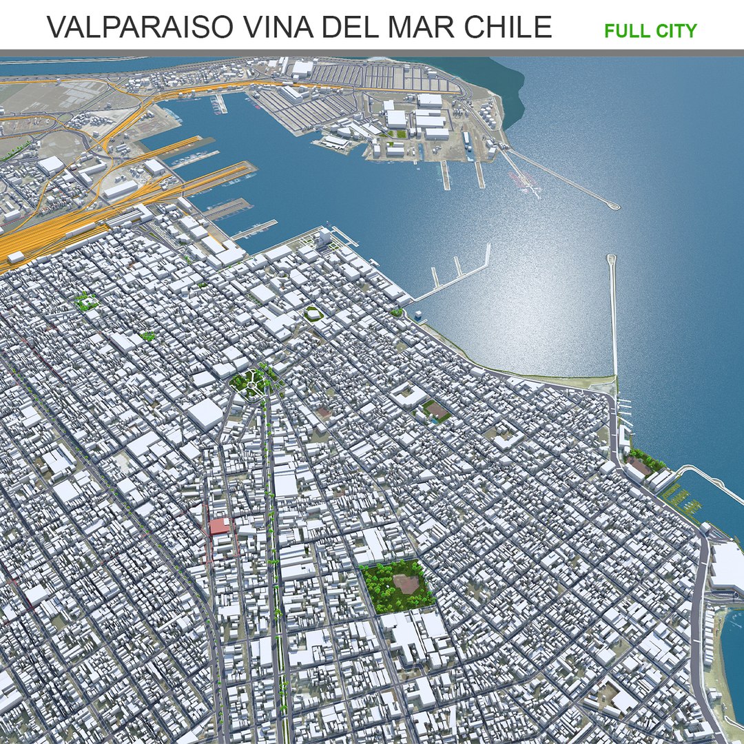 Valparaiso Vina del Mar Chile 3D model - TurboSquid 2154675
