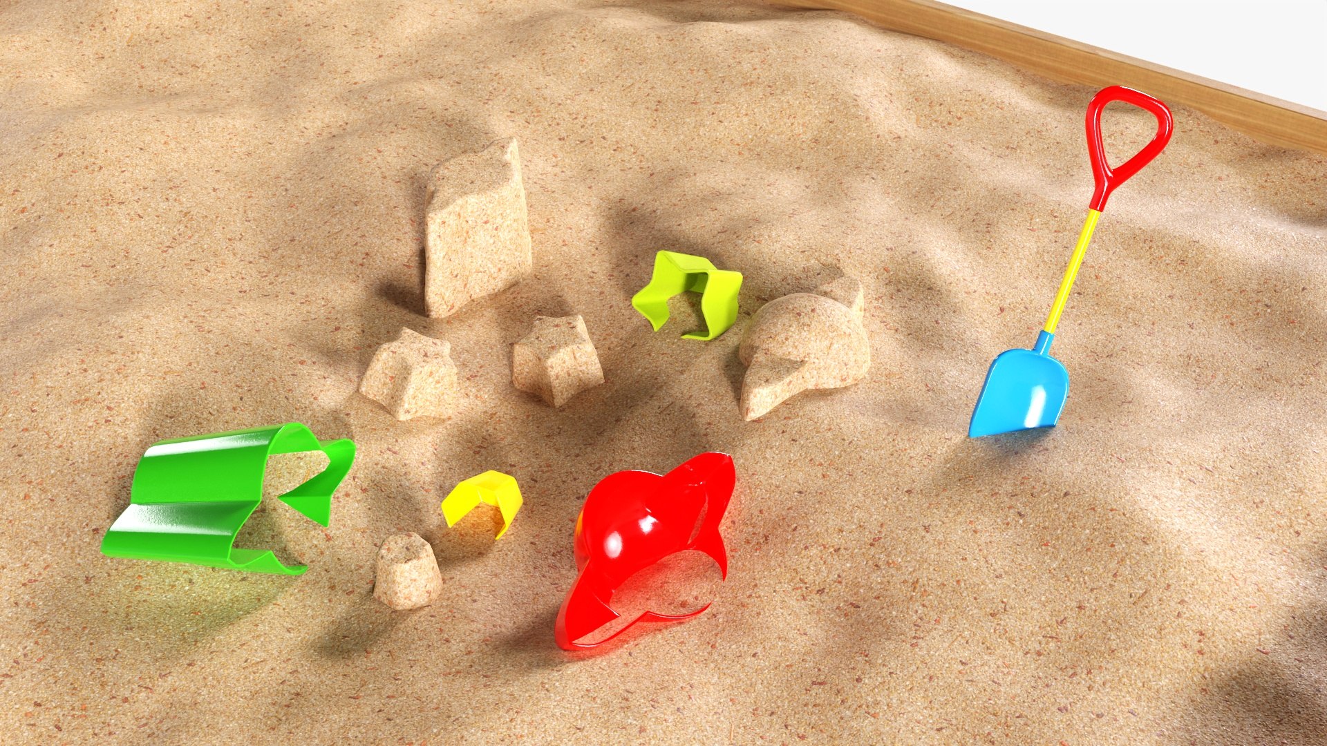 Outdoor Sandbox With Toys 3D - TurboSquid 1856818