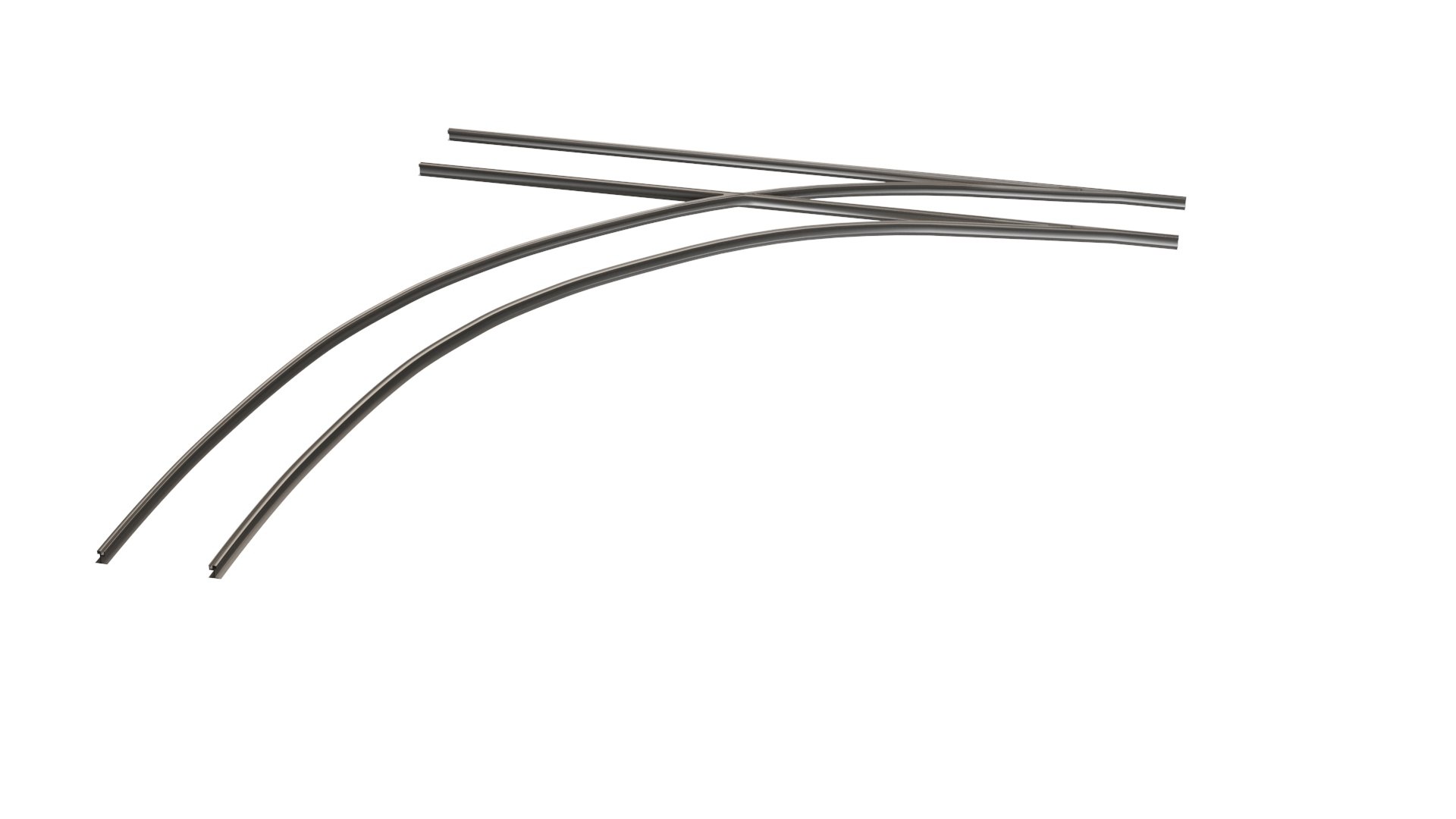 3D Model Tram Rails Element - Left Turn - TurboSquid 1961420
