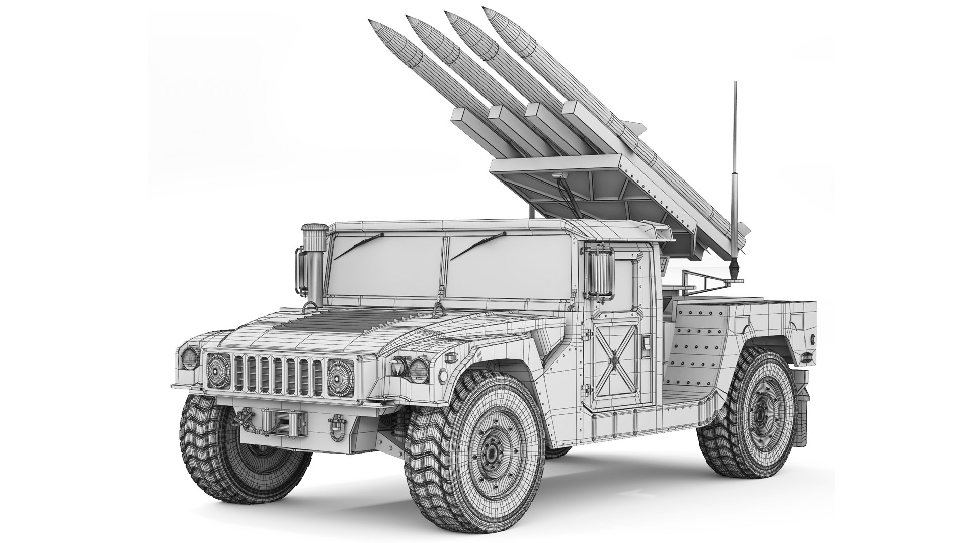 3D HMMWV M1097A2 CLAWS AMRAAM 2008 Model - TurboSquid 2069517